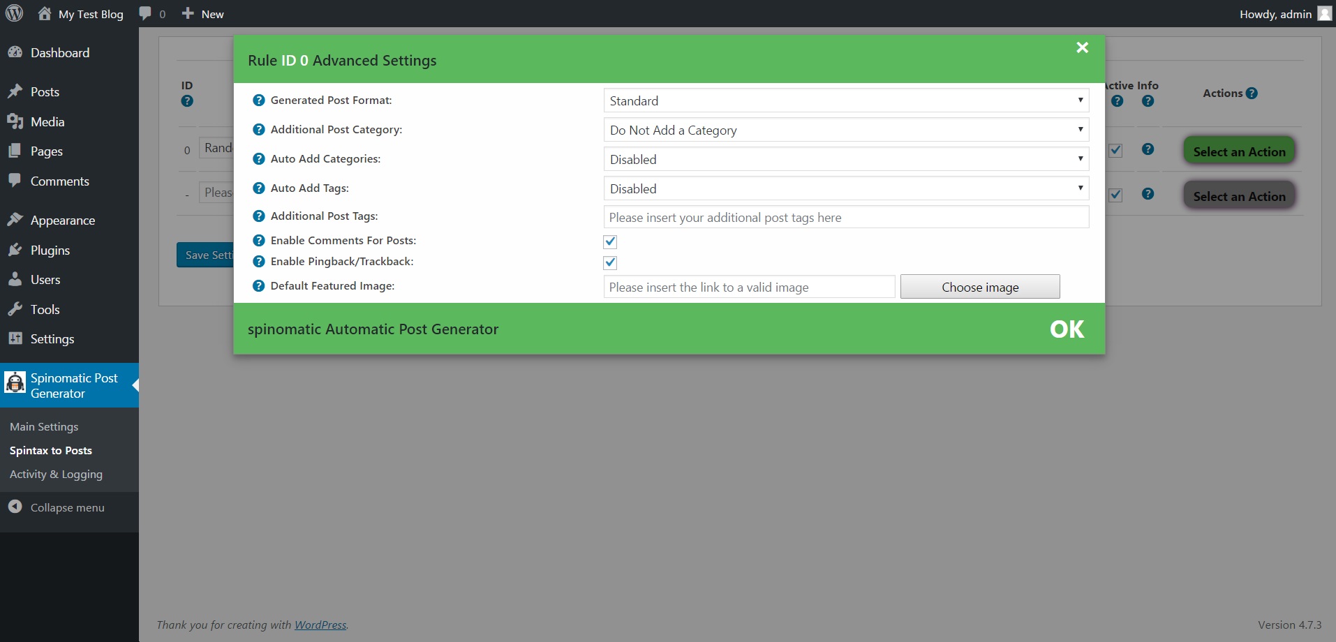 Spinomatic Spintax Post Generator Plugin for WordPress by CodeRevolution
